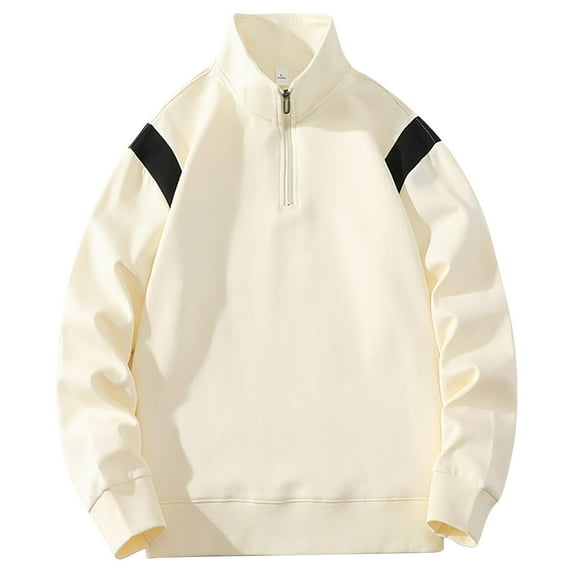 Chbgutlmr Quarter Zip Pullover Men Stand Collar Long Sleeve Color Block ...