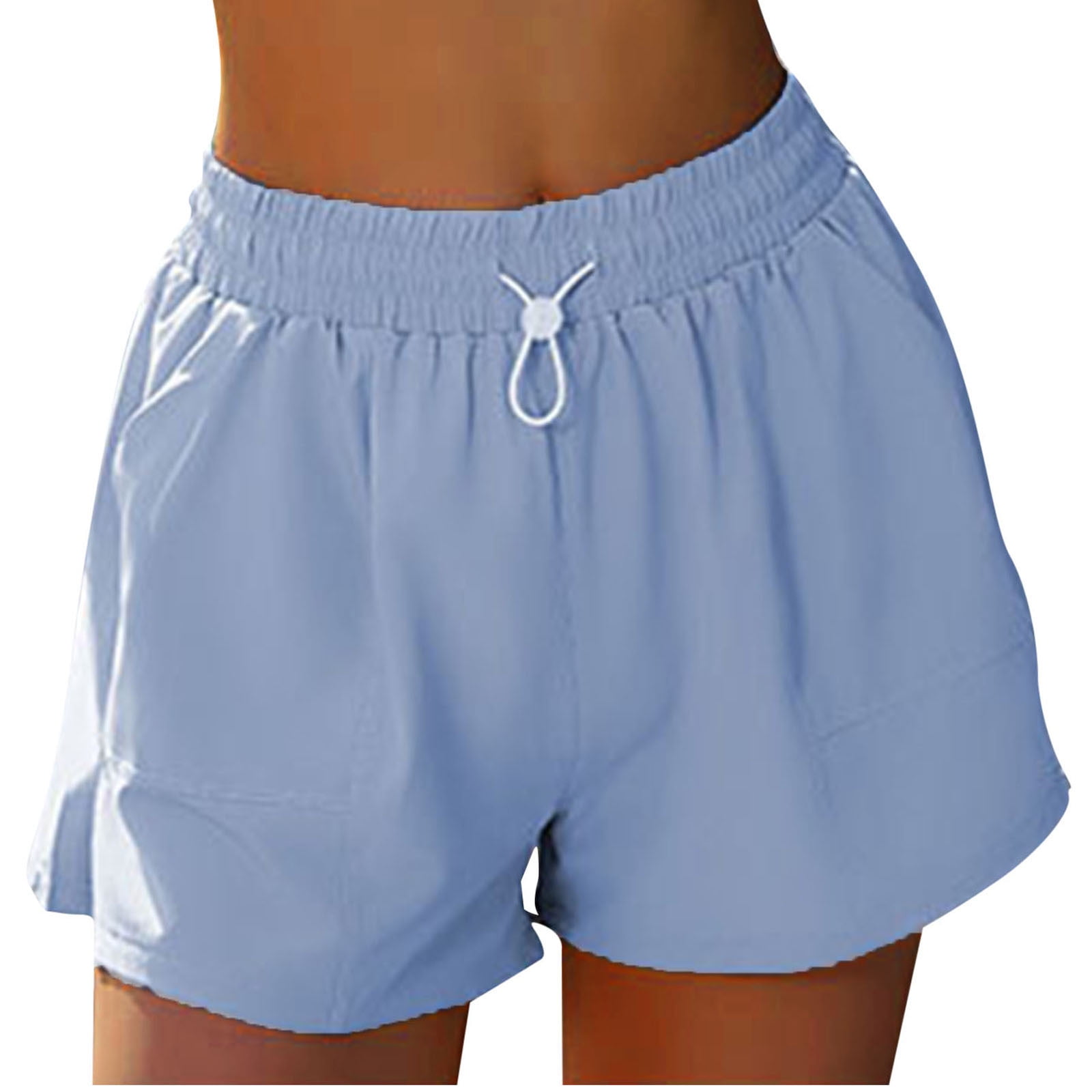 Chbgutlmr Running Shorts for Women Drawstring Mid Waisted Loose Split ...