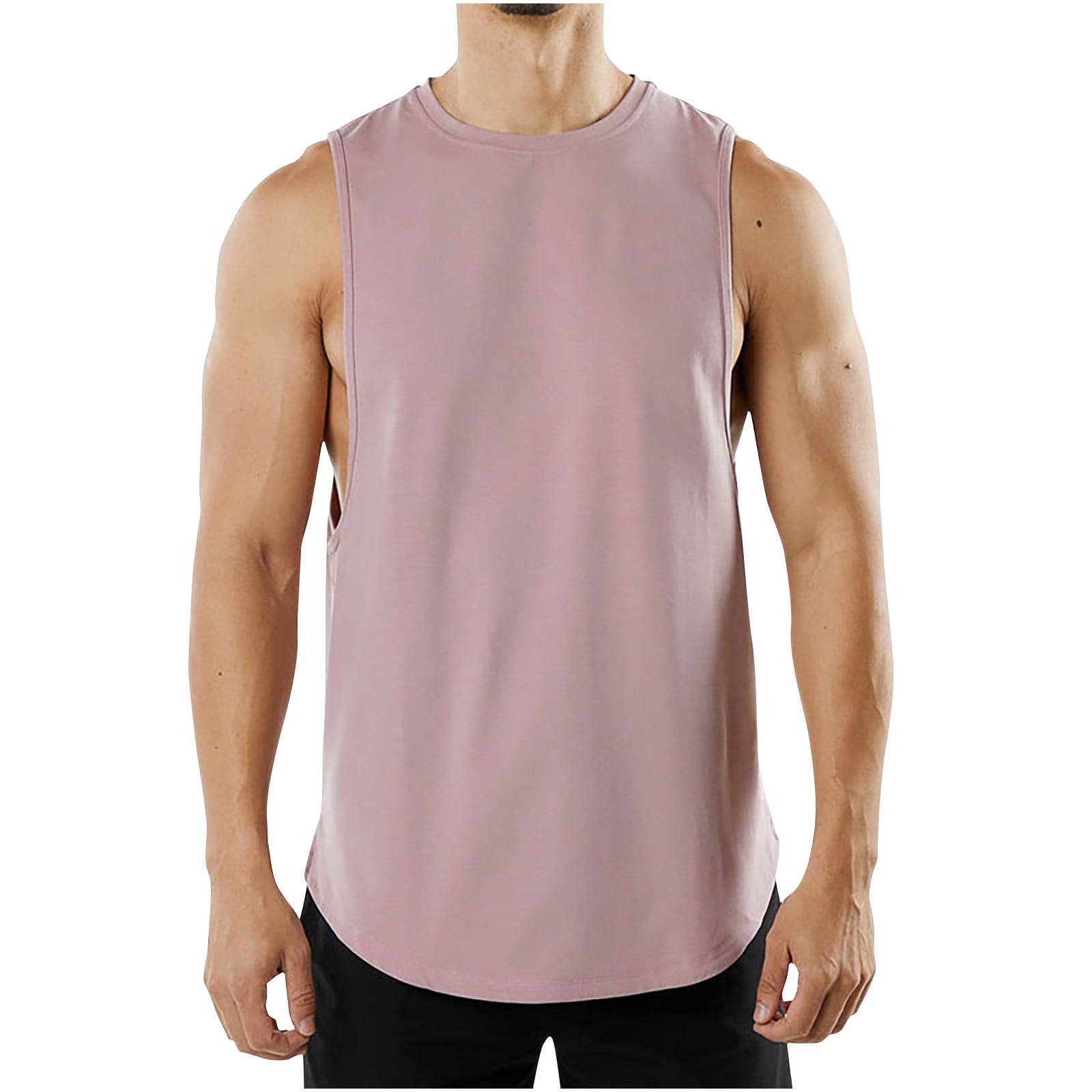 Chbgutlmr T-Shirts Men Crewneck Sleeveless Loose Muscle Tees Size Split ...