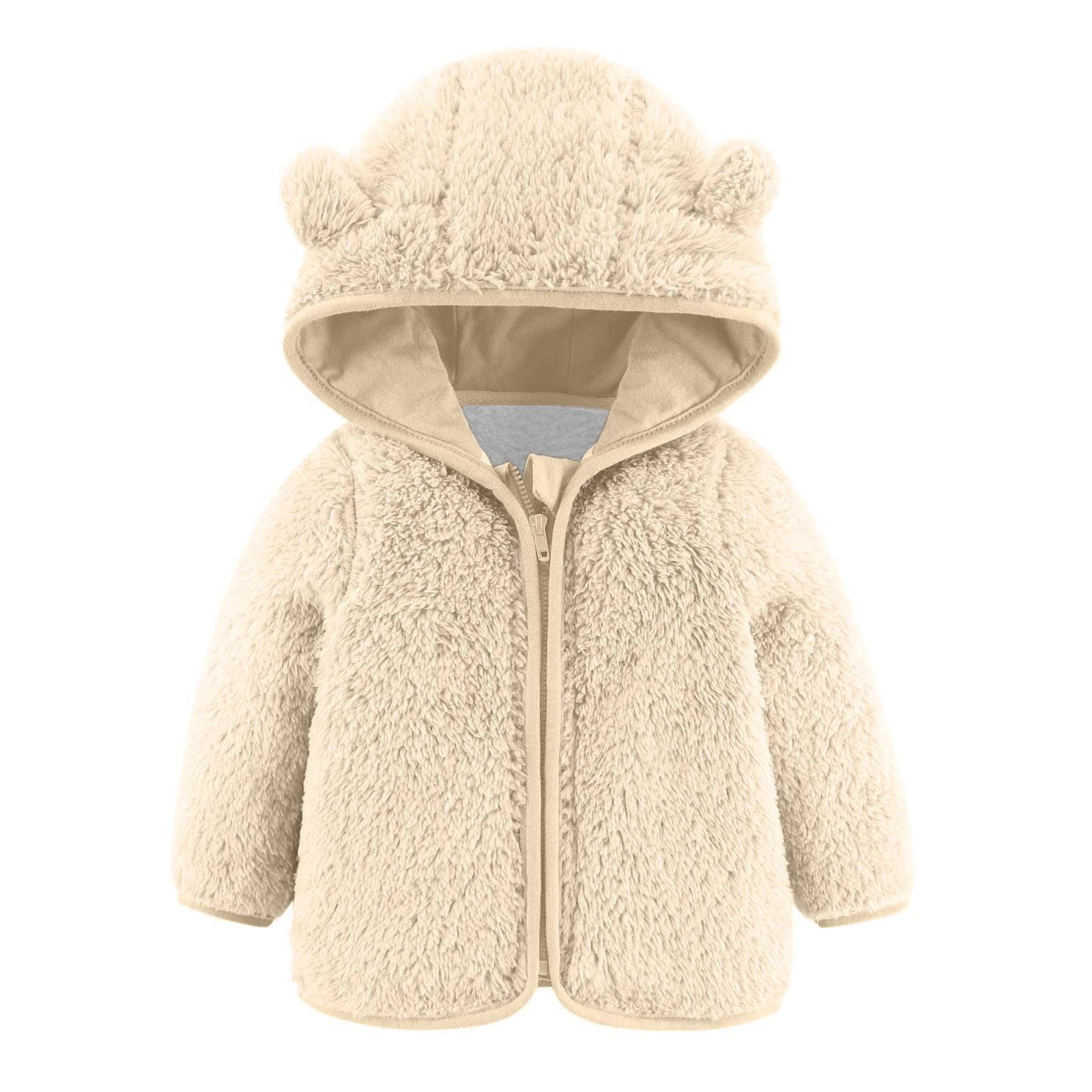 Chbgutlmr Toddler Baby Clothes Boys Girls Bear Hooded Zip up Fleece Coats Infant Winter Warm ...