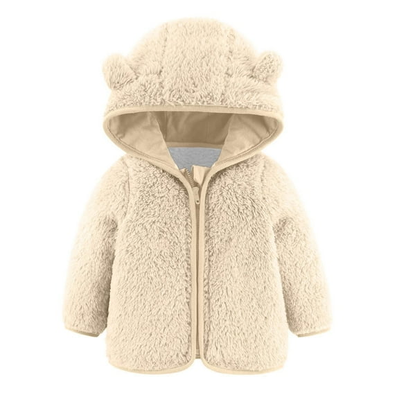 Chbgutlmr Toddler Baby Clothes Boys Girls Bear Hooded Zip up Fleece Coats Infant Winter Warm ...