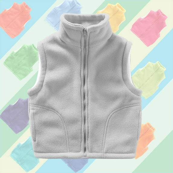 Chbgutlmr Toddler Boys Girls Fleece Vest Kids Polar Fleece Sleeveless ...