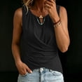 Chbgutlmr Womens Cotton Linen Tank Tops Sleeveless Notch Neck Cross ...