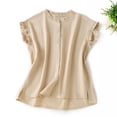 Chbgutlmr Womens Tank Tops Button down Split Irregular Hem Ruffled ...
