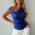 Chbgutlmr Womens Tank Tops Sleeveless Ruched Front Asymmetrical Blouses ...
