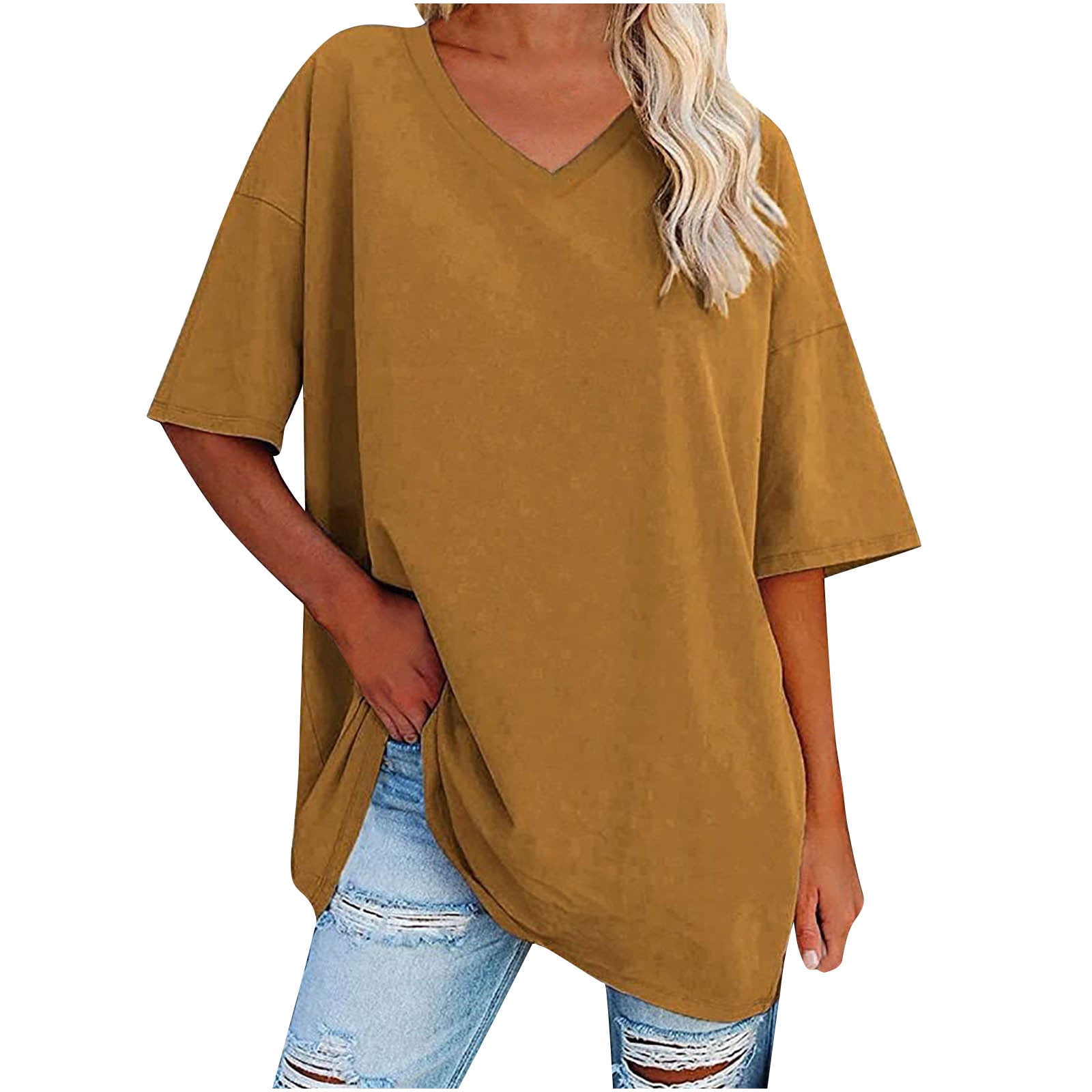 Chbgutlmr Womens Tops V Neck T Shirts Short Sleeve Casual Comfy Tees ...