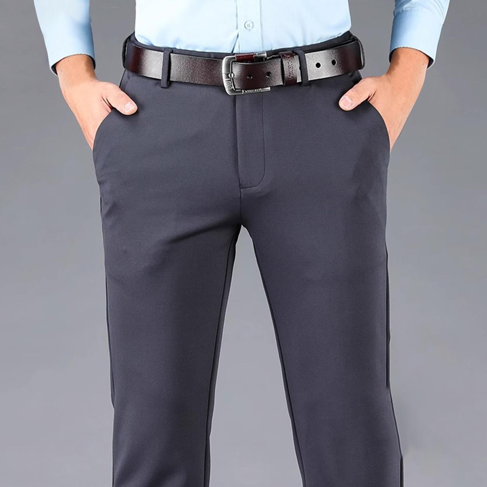 Chbgutlmr Dress Pants for Men Straight Leg Button Waist Trousers Casual Comfy Fitted Work Office ...