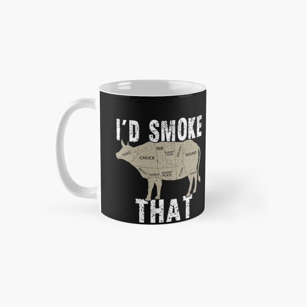 Che Butcher Cook Bbq Id Smoke That Cow Bee unny Git Classic Mug ...