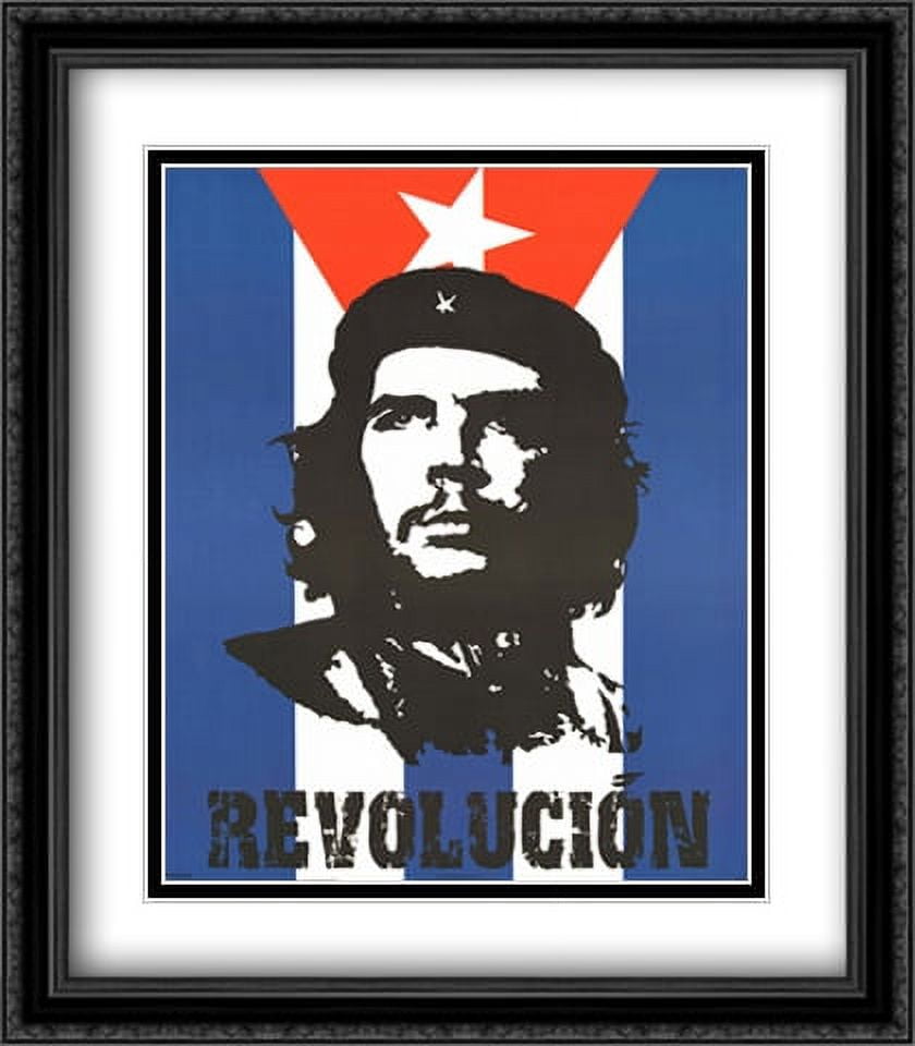 Che Guevara (Flag) 2x Matted 28x36 Large Black Ornate Framed Art Print ...