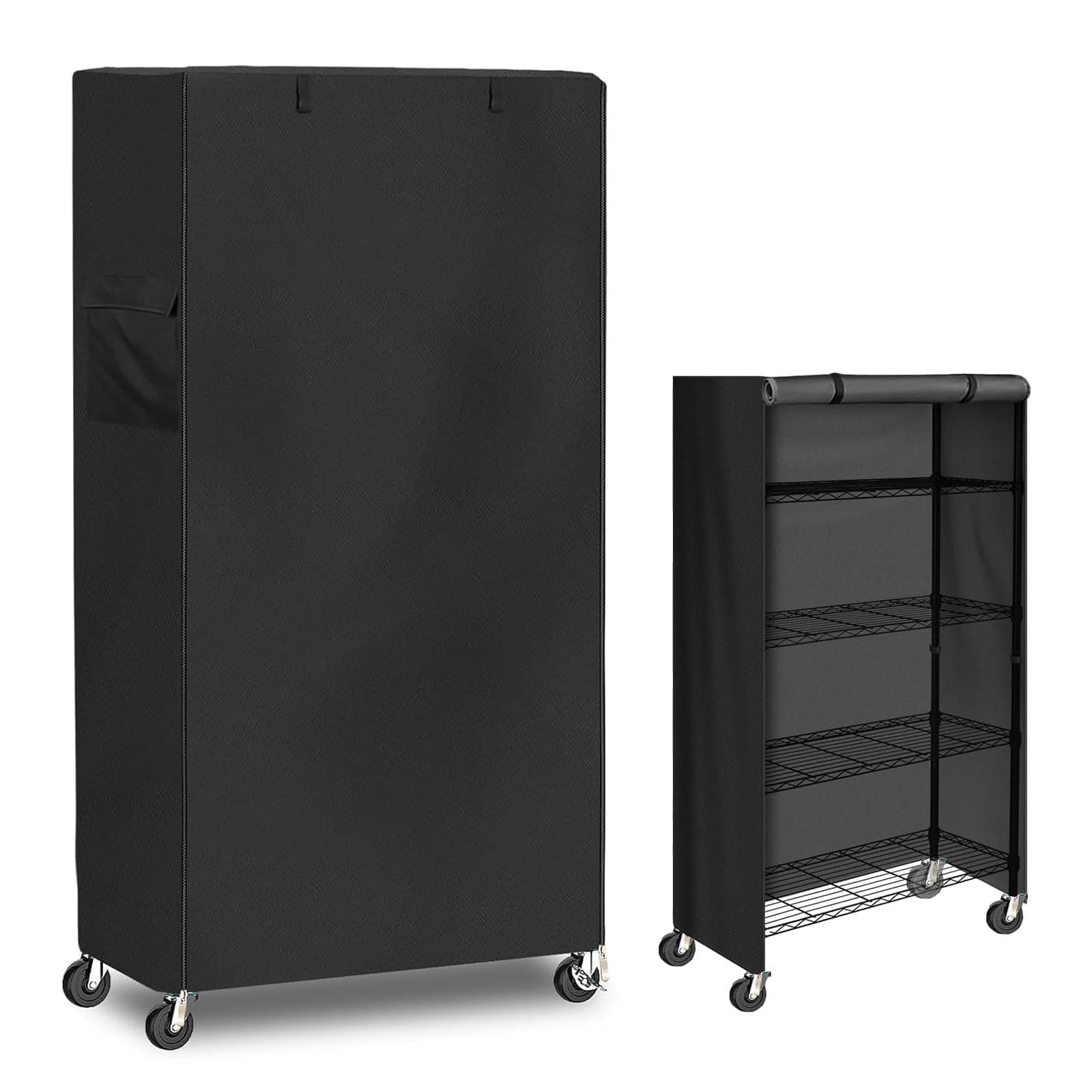 Che Yi Bao Storage Shelving Unit Cover, 48"W x 24"D x 72"H, 600D Heavy ...