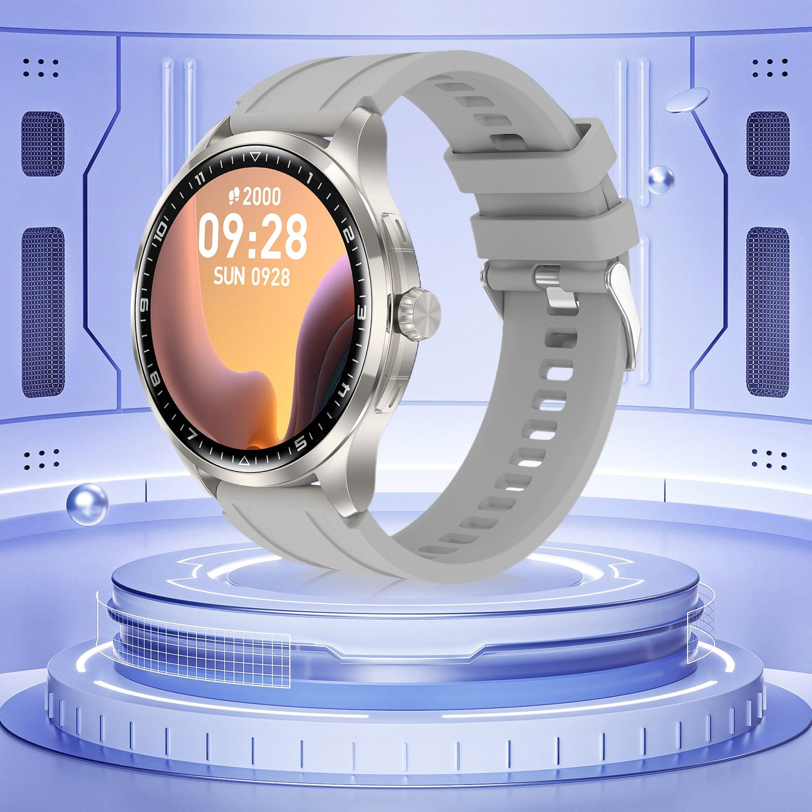 CheAAlet 1.46 Inch Circular Full Color Screen Smartwatch Bluetooth Call ...