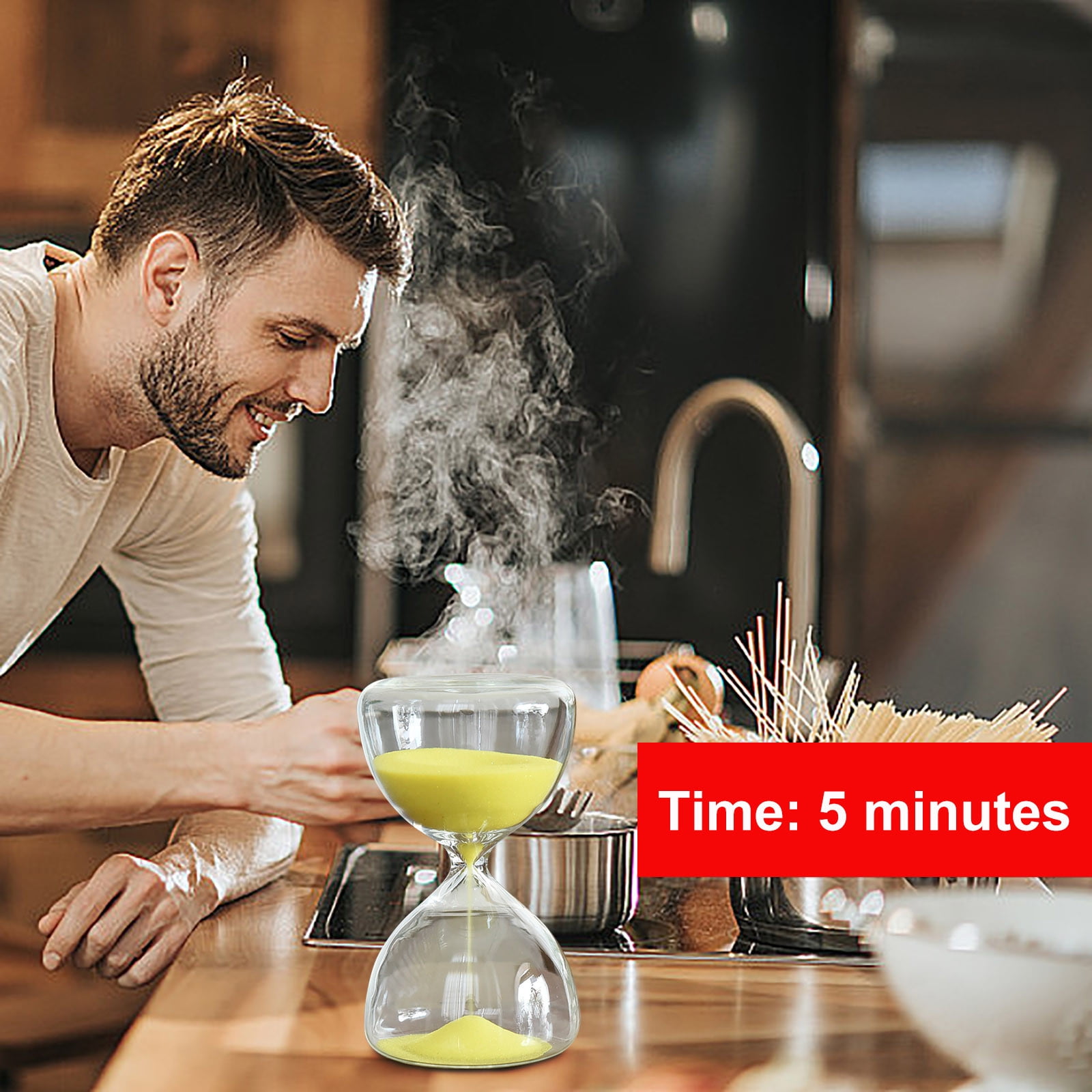 CheAAlet 5-minute Glass Hourglass Timer, Circular Small Hourglass Gift ...