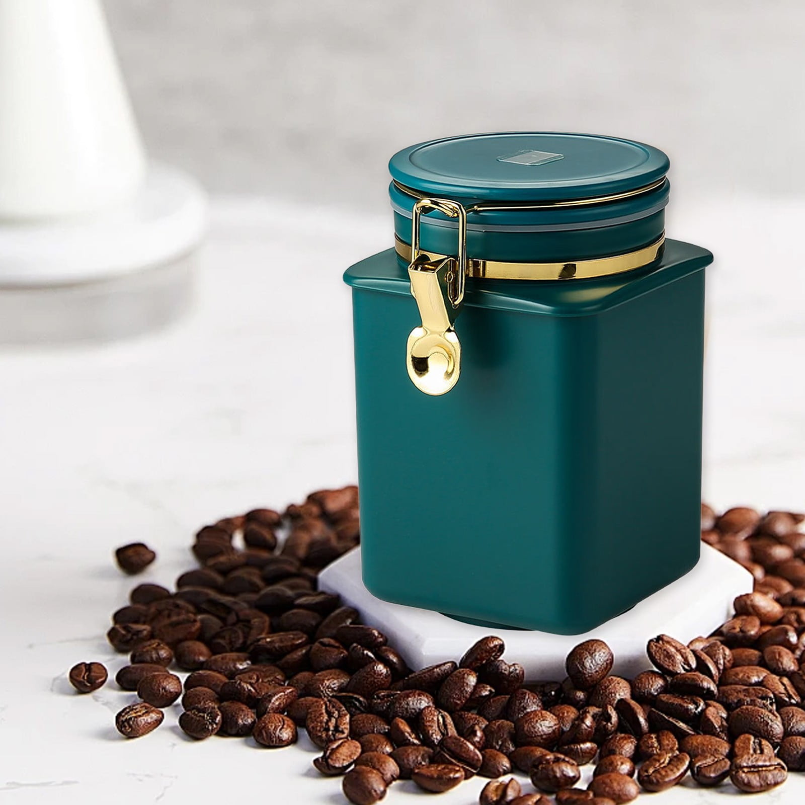 CheAAlet Airtight Coffee Canister with One-Way Valve, Vintage Green ...