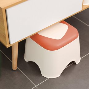 Modern Minimalist Low Small Plastic Round Stool, Orange - Walmart.com
