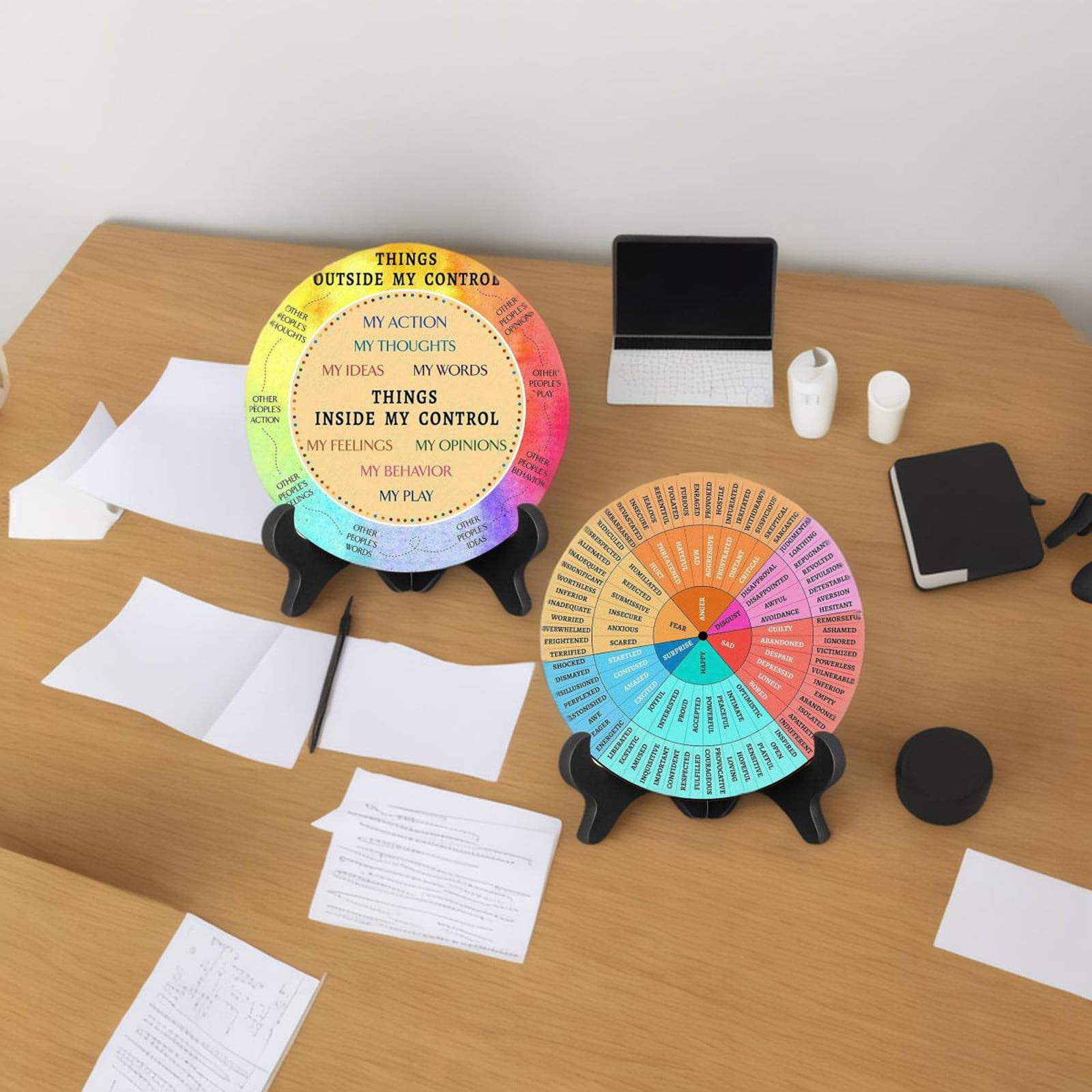 CheAAlet Calming Emotion Wheel for Mental Wellness Decor, Psychological ...