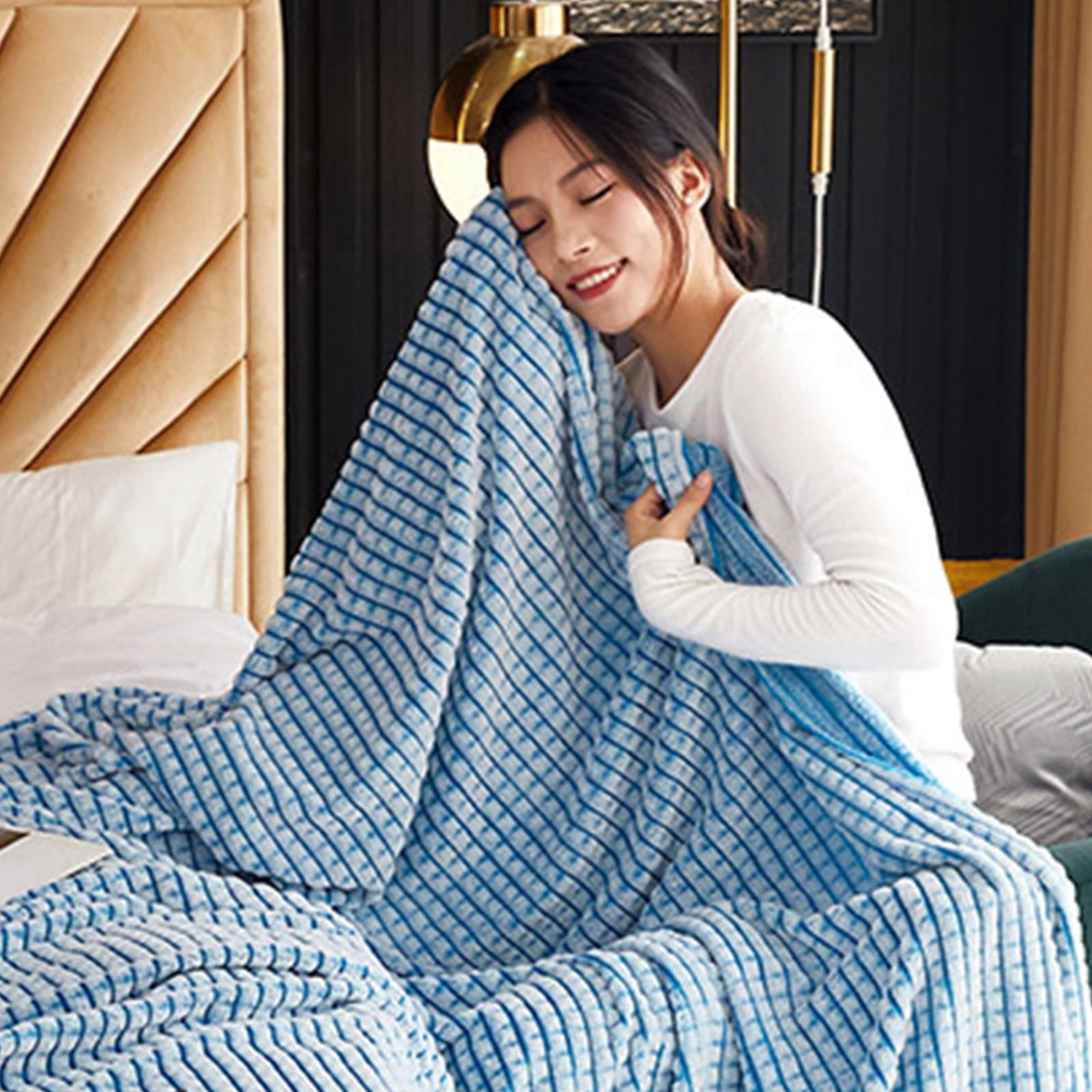 CheAAlet Cooling Cotton Flannel Queen Size Blanket - Lightweight ...