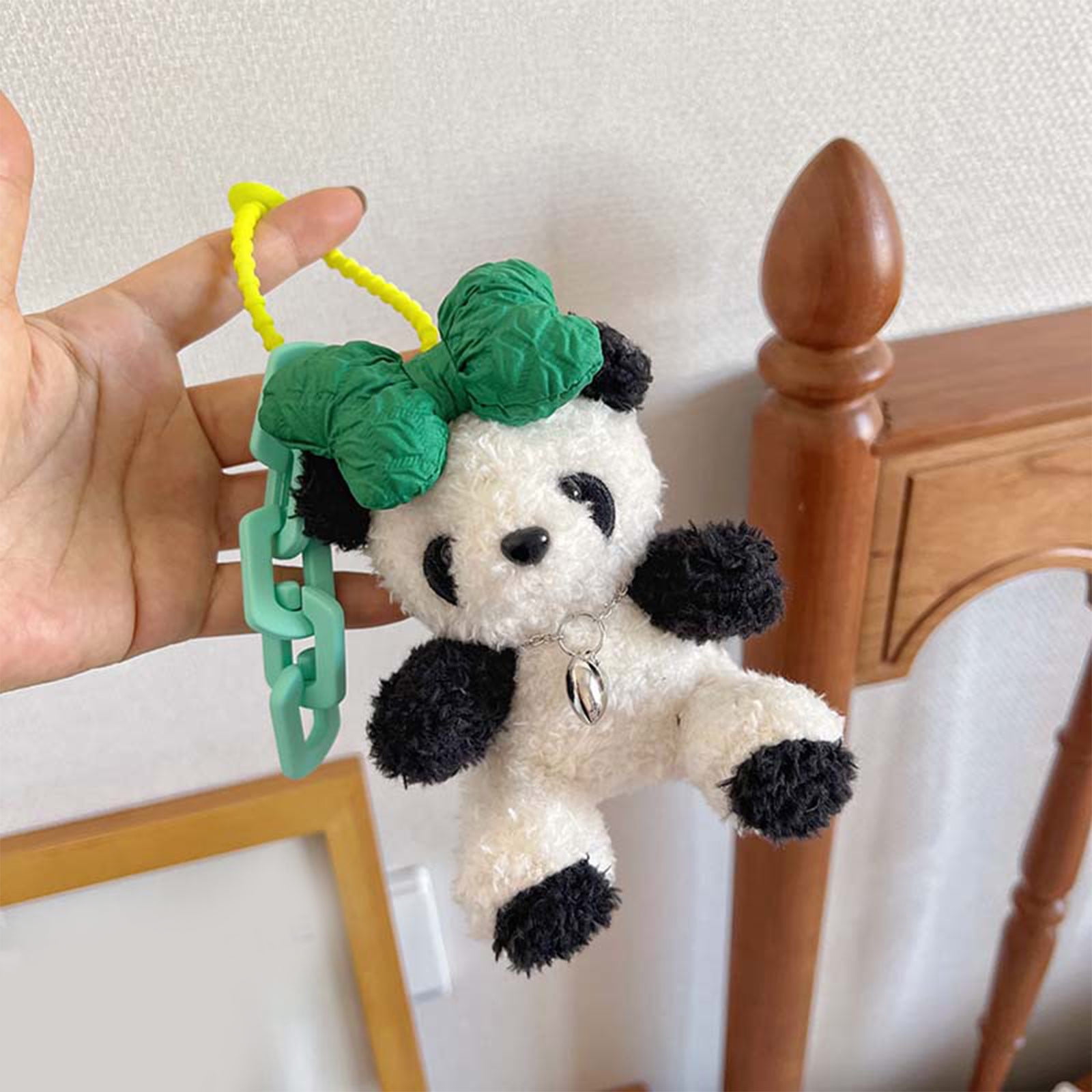 CheAAlet Cute Green Bear Keychain - Faux Mink Bow, School Bag & Car ...