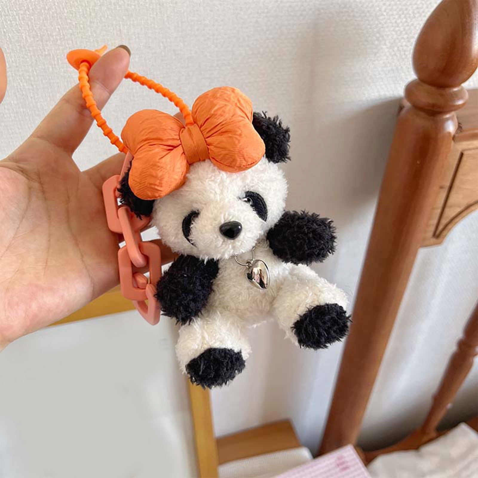 CheAAlet Cute Orange Bear Keychain - Faux Mink Bow, School Bag & Car ...