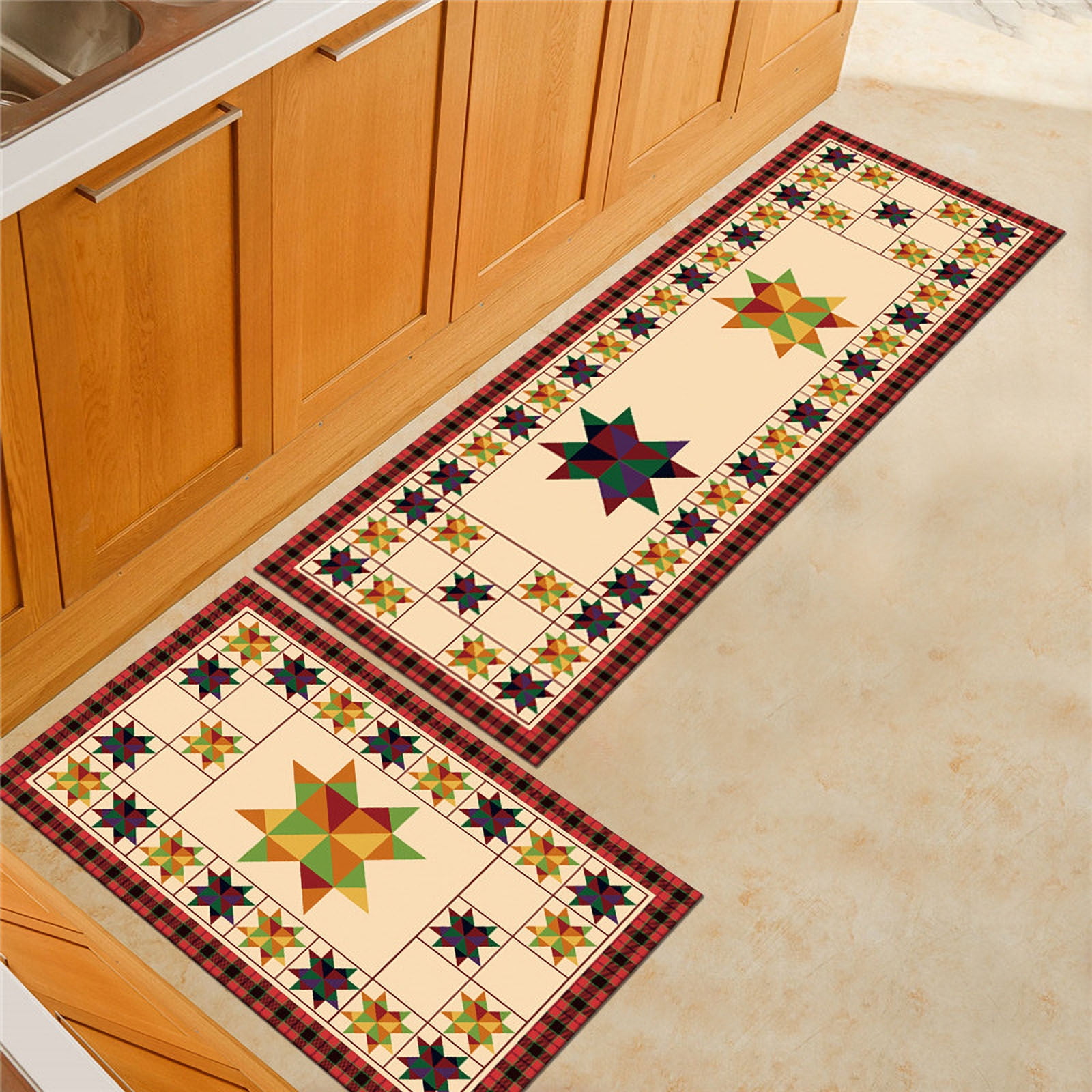 CheAAlet Geometry Abstract Strip Kitchen Anti-Fatigue Mats - Set of 2 ...