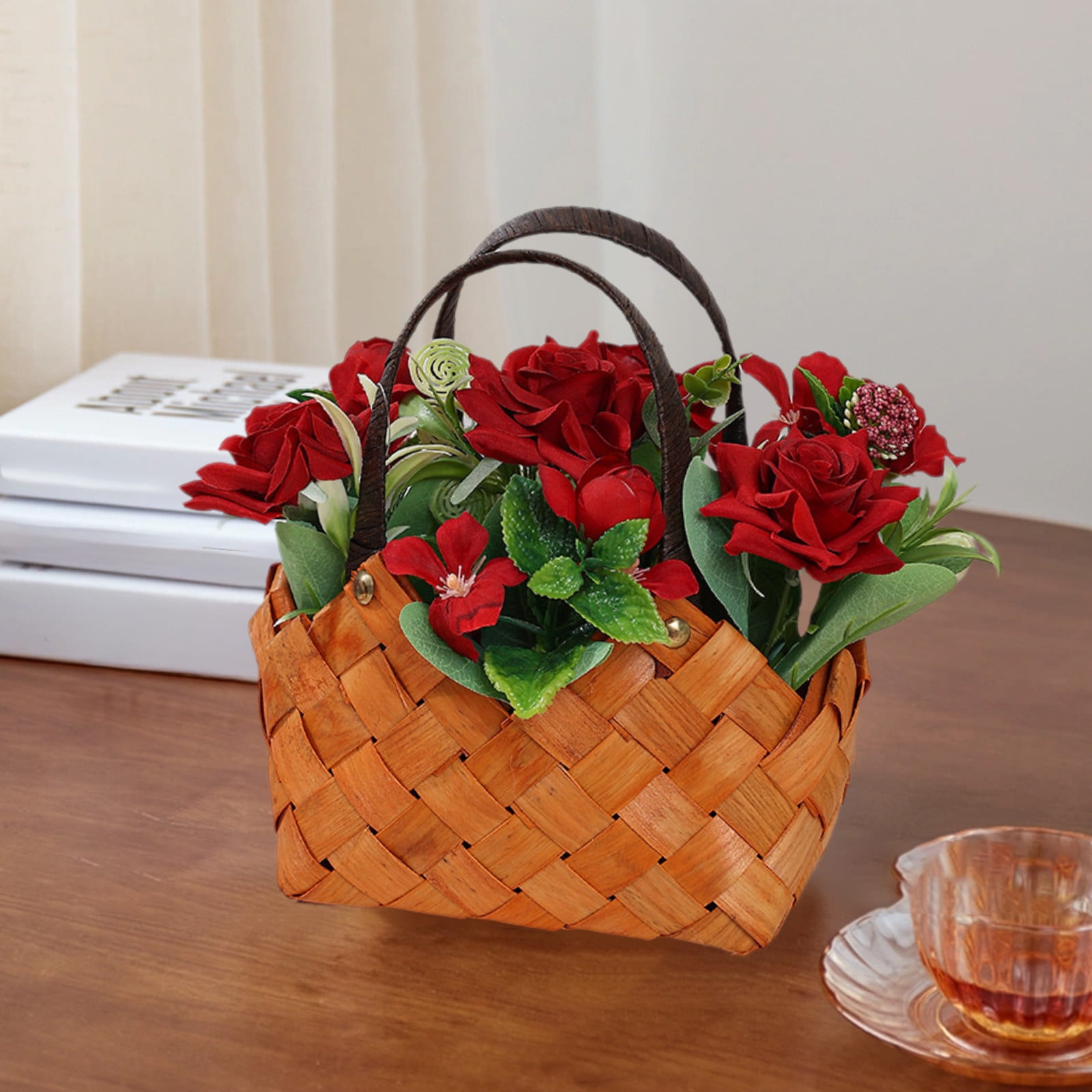 CheAAlet Handheld Flower Basket, Simulation Flowers Decorative ...
