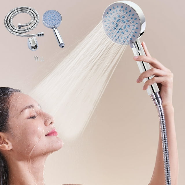 Cheaalet High Pressure Handheld Showerhead Carbon Filter Hard Water