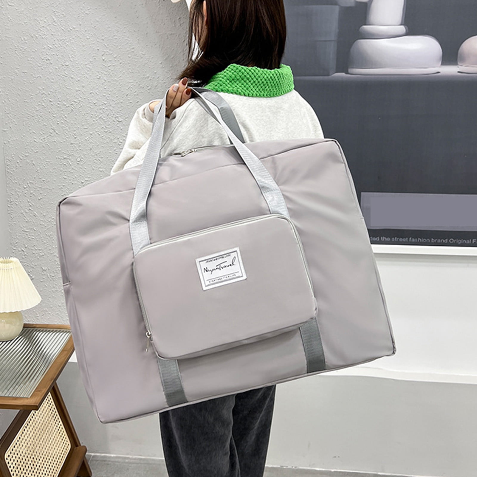 CheAAlet Large Expandable Travel Tote Bag with Trolley Sleeve & Wet ...