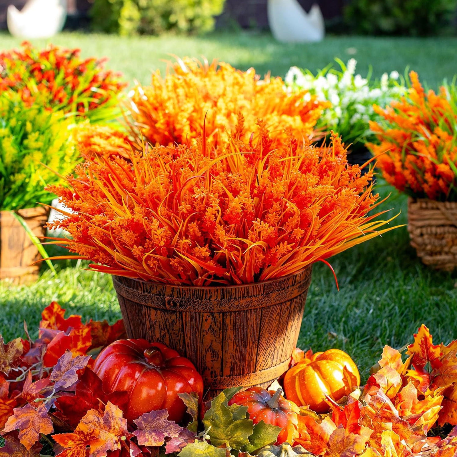 CheAAlet Lifelike Autumn Outdoor Decorative Plants, Durable Fall themed ...