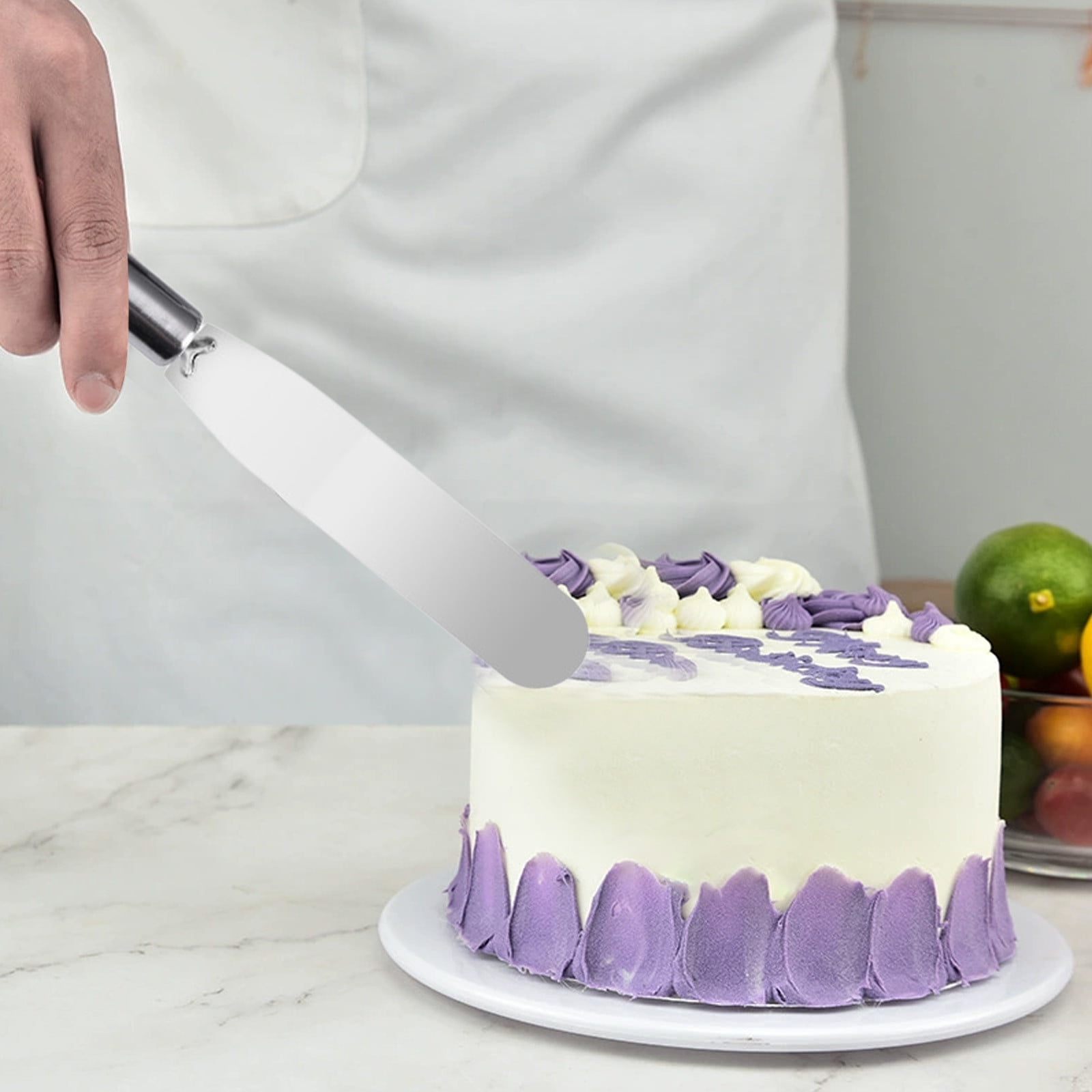 CheAAlet Offset Spatula Set with Stainless Steel Icing Spatula & Cake Scraper - Versatile Baking ...