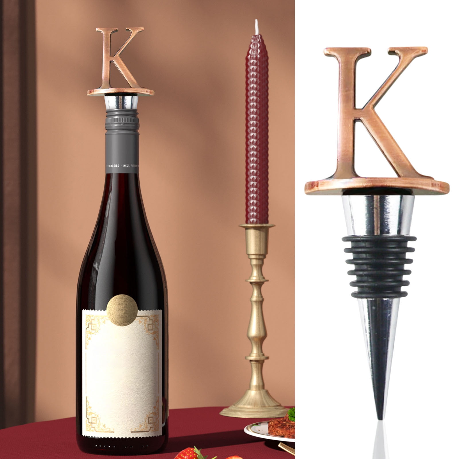 CheAAlet Personalized Wine Stoppers for Party Favors, Alphabet Letter ...