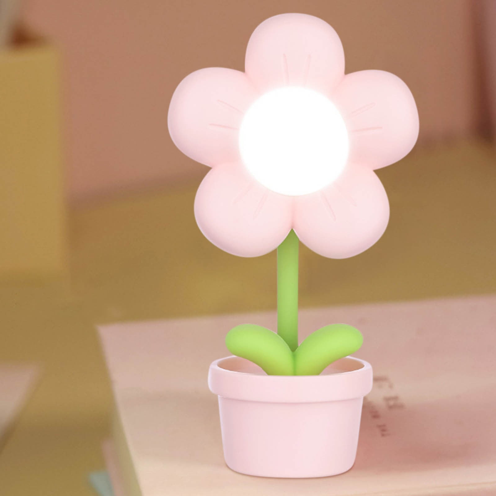 CheAAlet Portable LED Night Light with Soft Warm Glow, Mini Flower ...