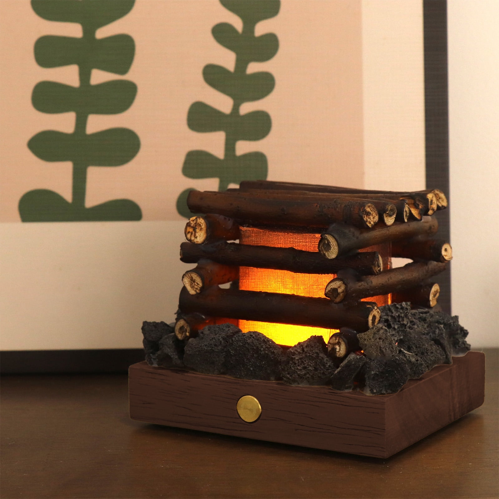 CheAAlet Realistic Burning Branch Fire Lamp - Camping Themed Night ...