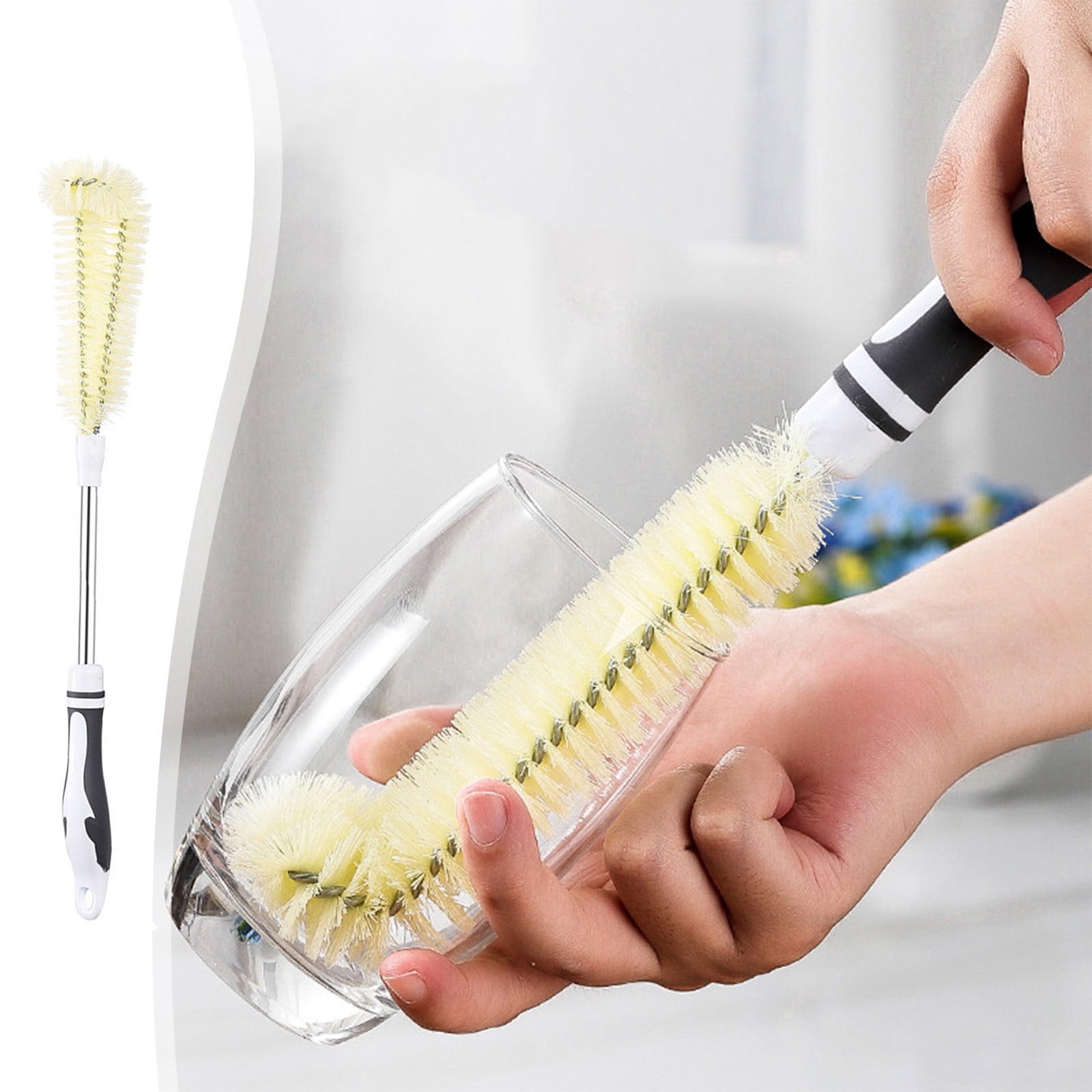 CheAAlet Retractable Water Bottle Brush with Unique Curved Bristles ...