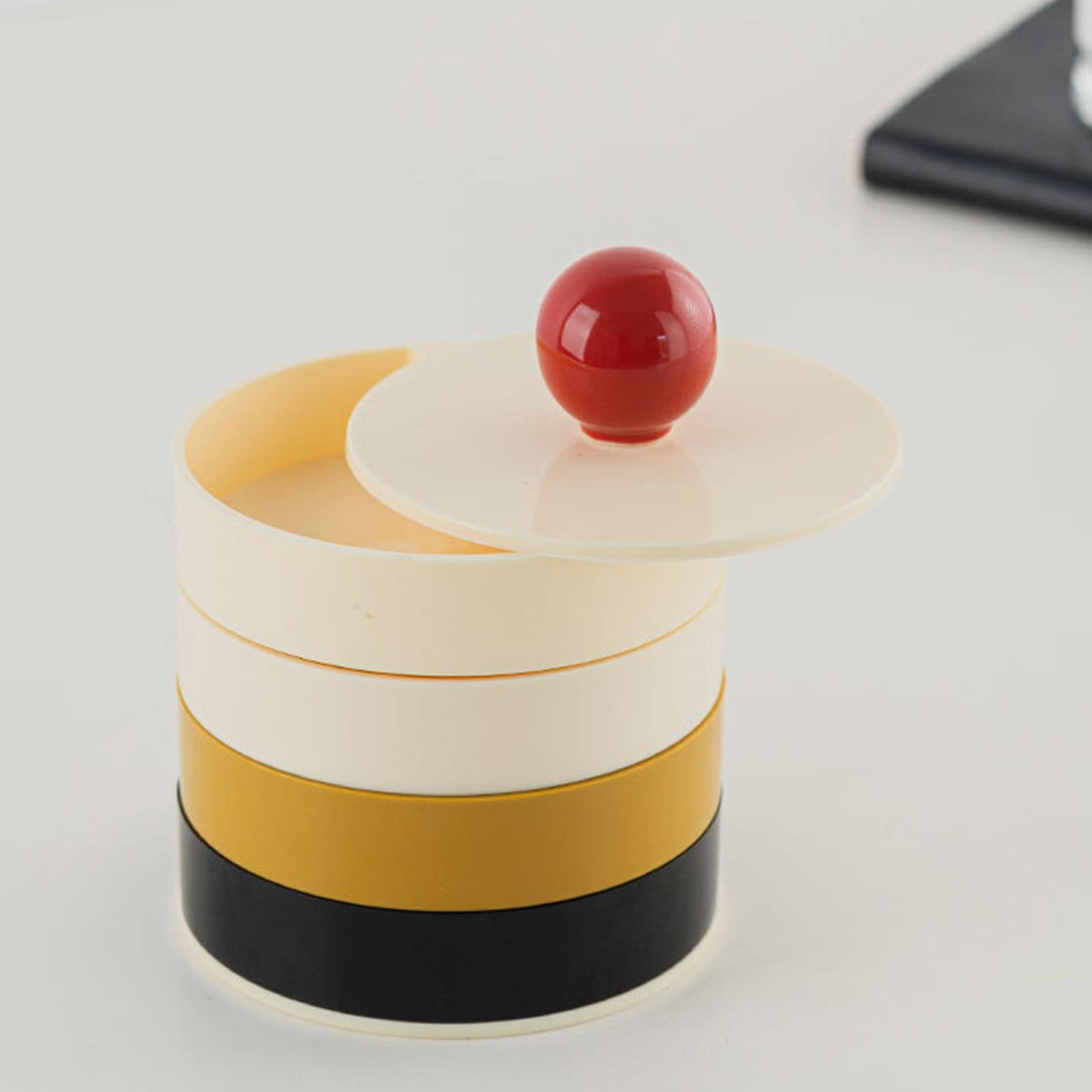 CheAAlet Rotating Jewelry Organizer with Lid for Bedroom Use, 4 Tier ...