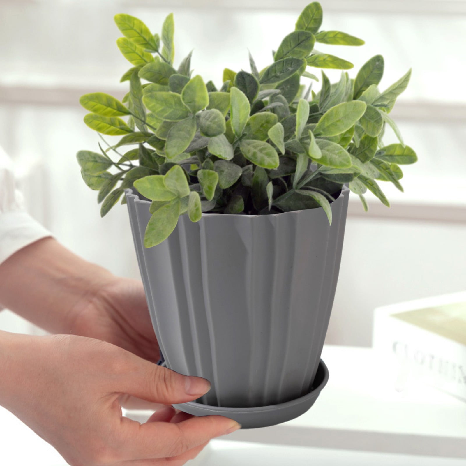 CheAAlet Small Plastic Plant Pots Indoor Plant House Plants 6Inch Plant ...