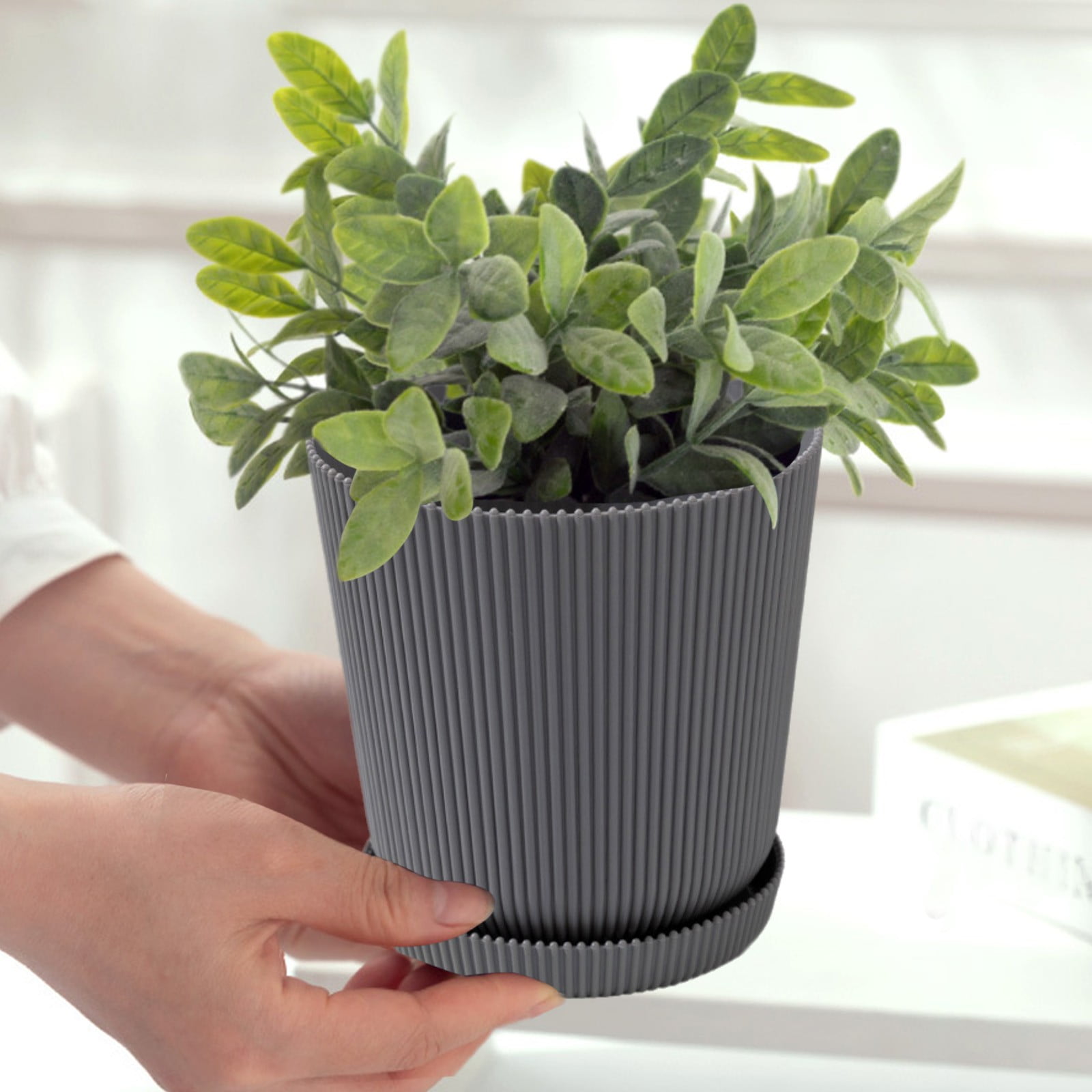 CheAAlet Small Plastic Plant Pots Indoor Plant House Plants 6Inch Plant ...