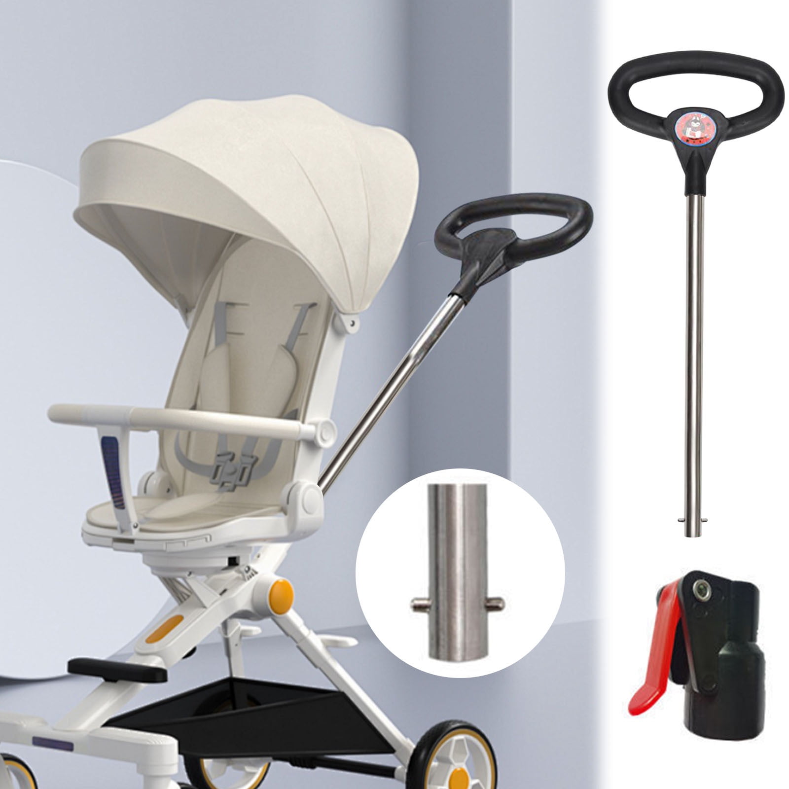 CheAAlet Stroller Push Rod Replacement, Ergonomic Stroller Handle, Push ...