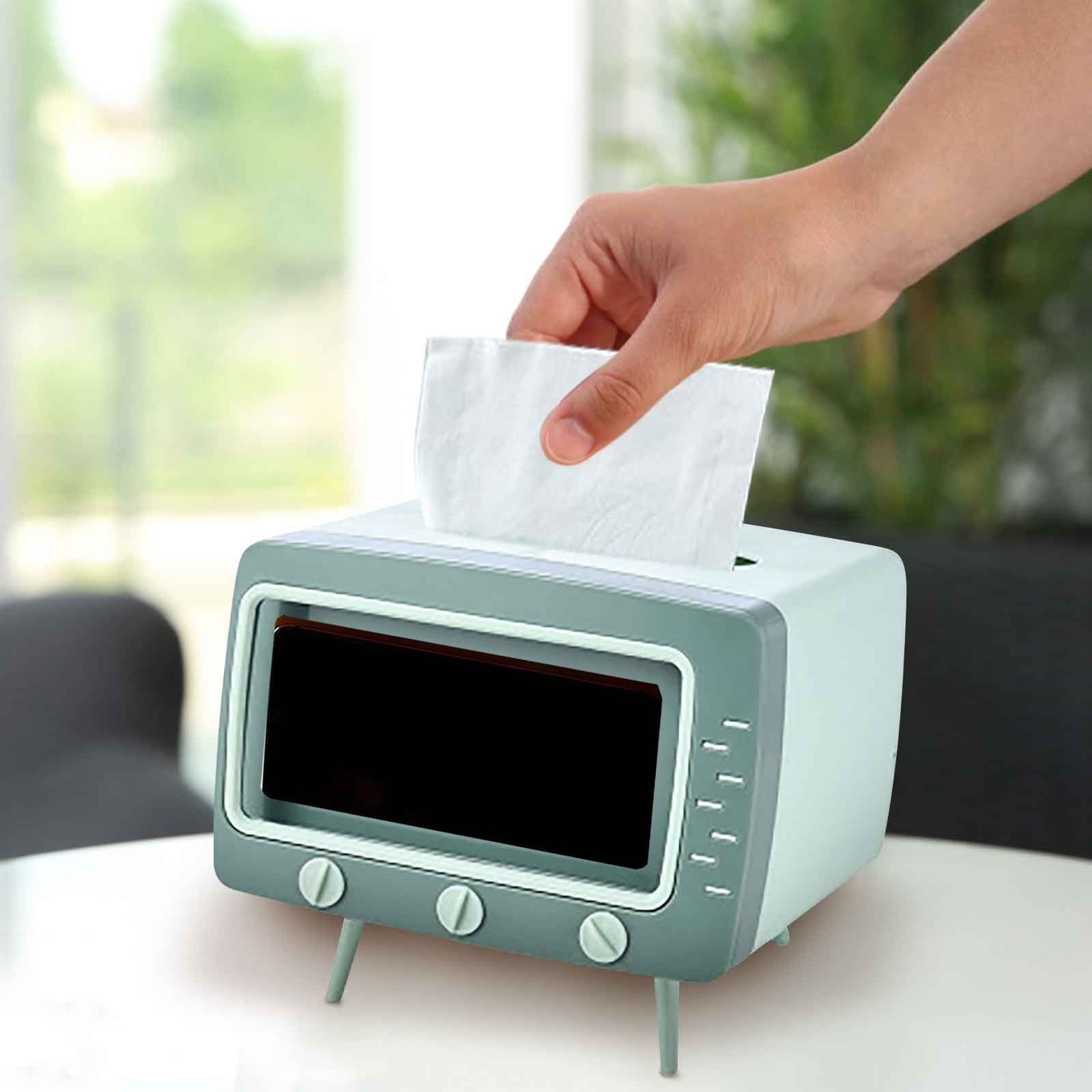 CheAAlet Tissue Box Cover With Phone Tissue Box for Kitchen Bedroom ...