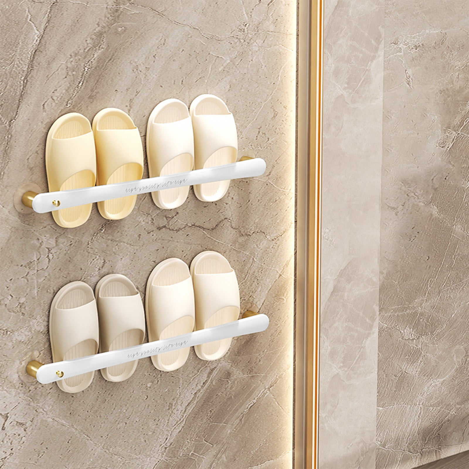 CheAAlet Wall-Mounted Bathroom Slipper Rack - Plastic Shoe Storage ...