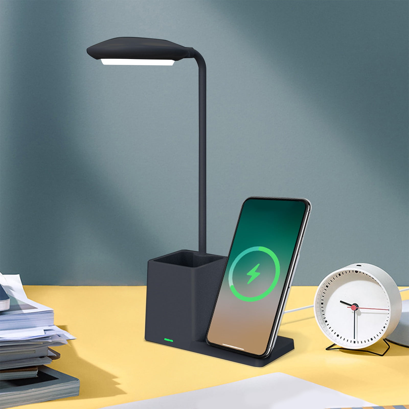 CheAAlet Wireless Charging Desk Lamp with Pen Container and Eye ...