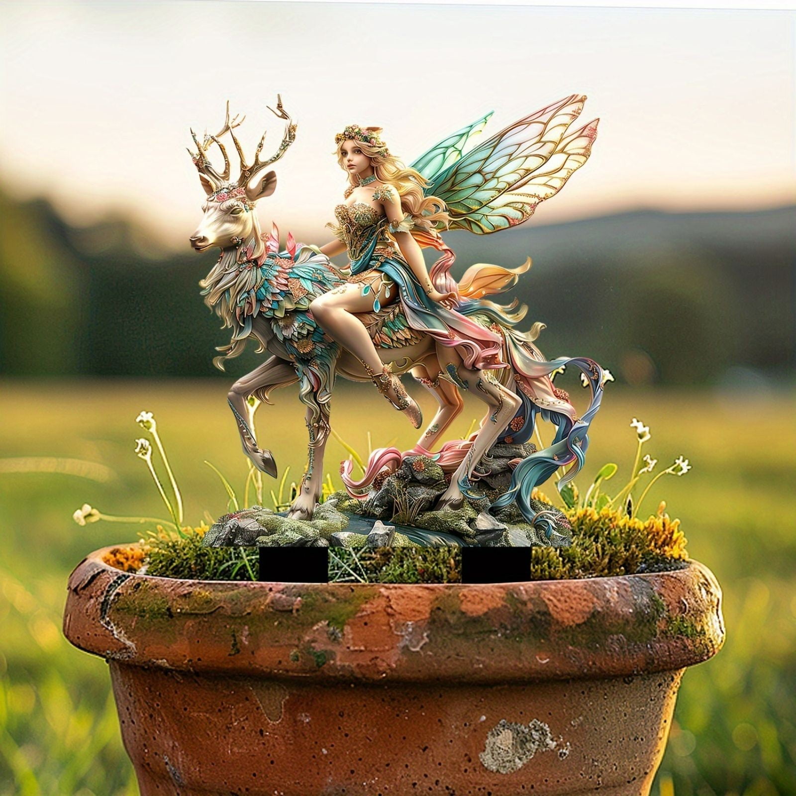 CheAAlet forest Elves and Deer Garden Stake Outdoor Decor, Acrylic ...