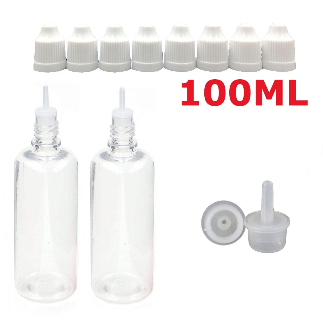 CheShi 10PCS X 5ML-100ML PET Clear Dropper Bottles Empty Plastic Juice ...