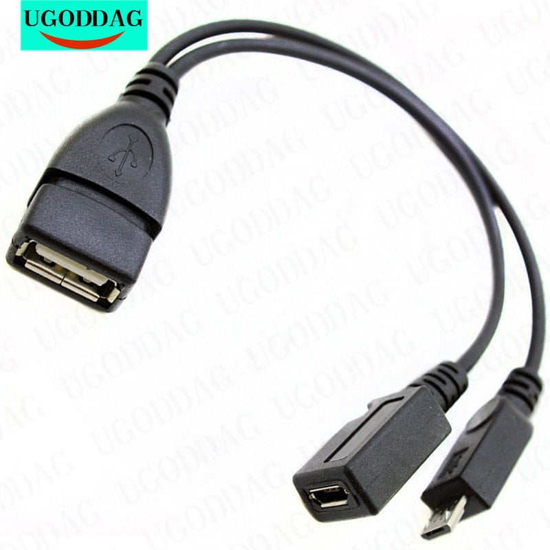 CheShi 2 In 1 OTG Micro USB Host Power Y Splitter USB Adapter To Micro ...