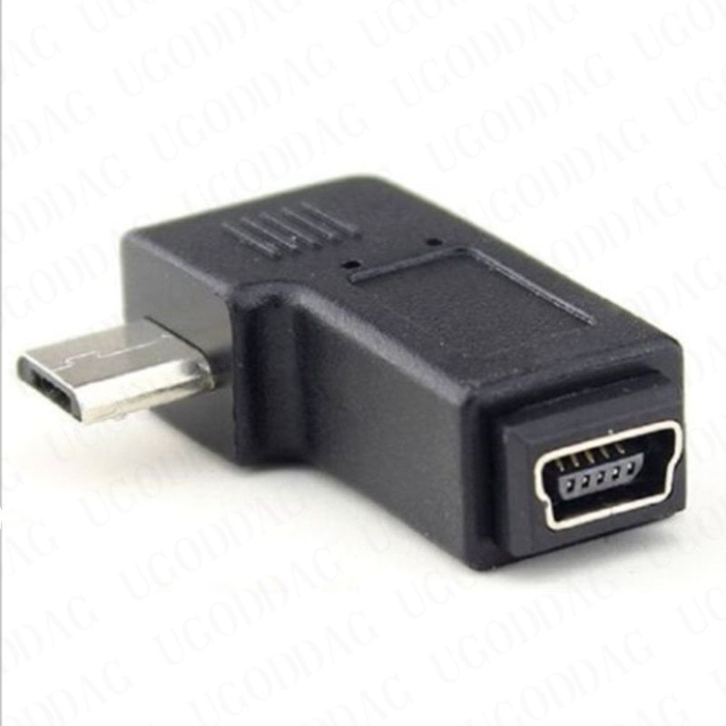 CheShi 90° Left Right Angled Mini USB 5Pin Female To Micro USB Male ...