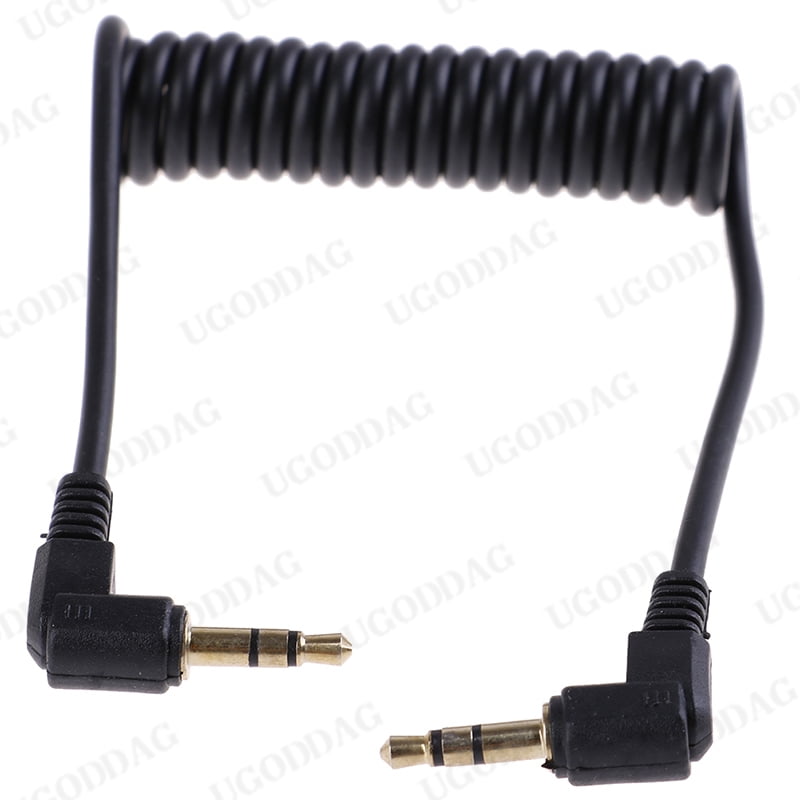 CheShi Coiled Audio Cable Jack Right Angle 90 Degree 3.5mm Aux M/ M ...