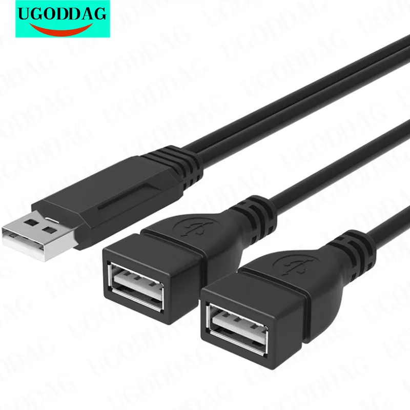 CheShi Double USB Extension A-Male To 2 A-Female Y Cable Power Adapter ...