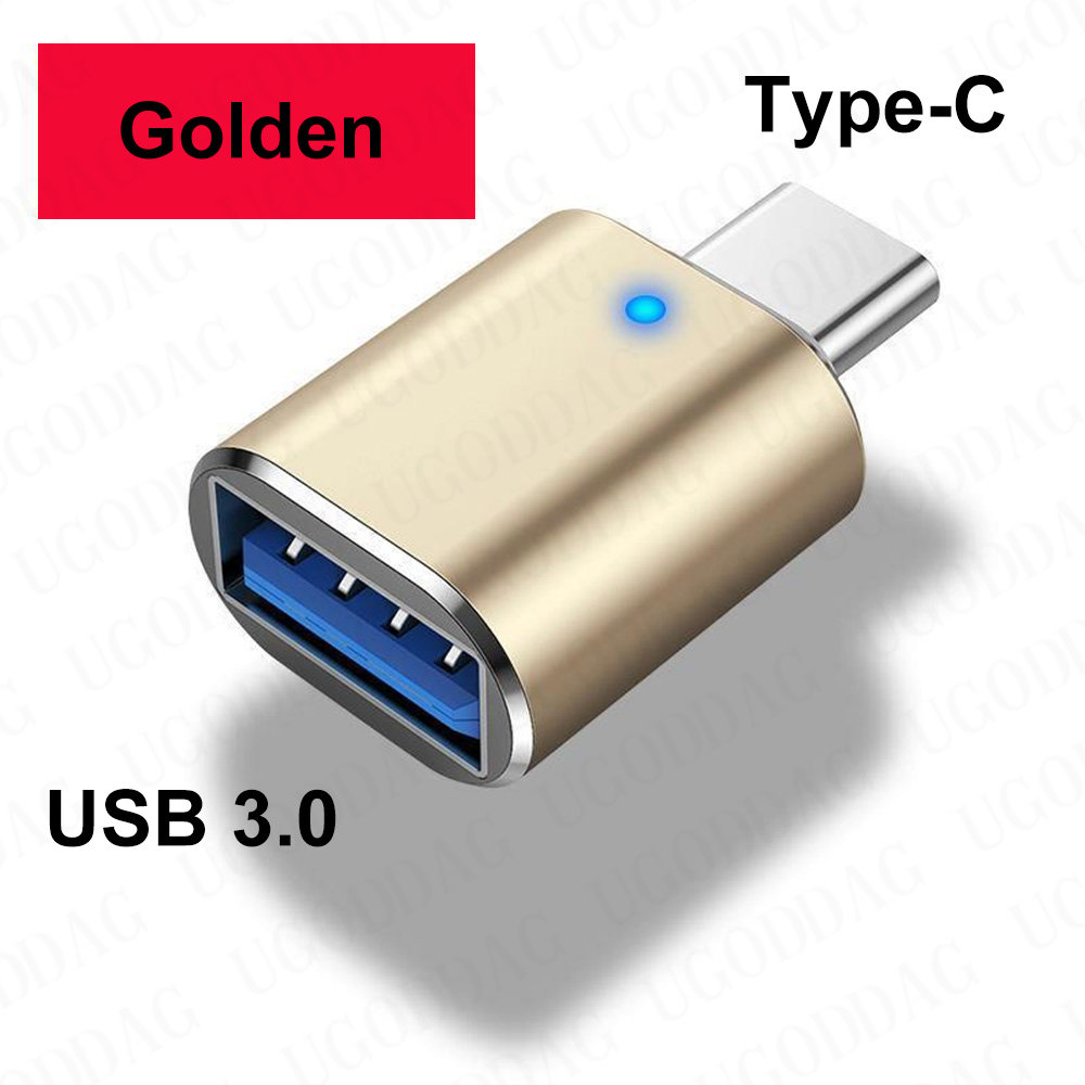 CheShi LED USB 3.0 To Type C Adapter OTG To USB C USB-A To Micro USB Type-C Female Connector For ...