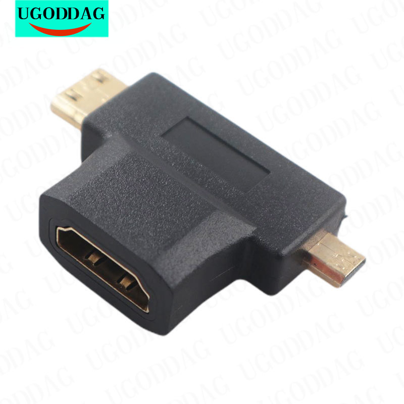 CheShi Male To Female Mini/Micro/HDMI-Compatible 2 In 1 Adapter ...