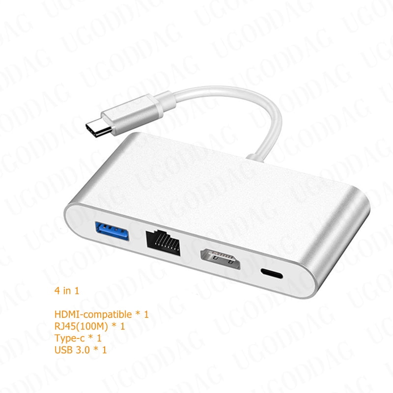 CheShi Type C Hub to RJ45 Ethernet 4K HDMI-compatible USB C 3.0 Adapter ...