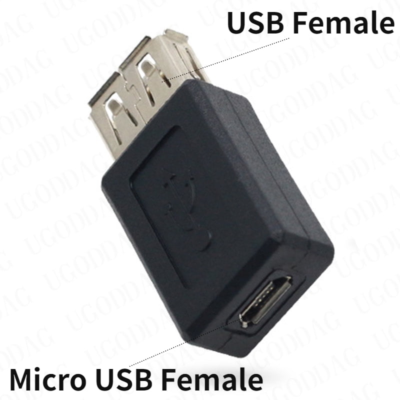 CheShi USB 2.0 Type A Female to Micro USB B Female Adapter Plug ...