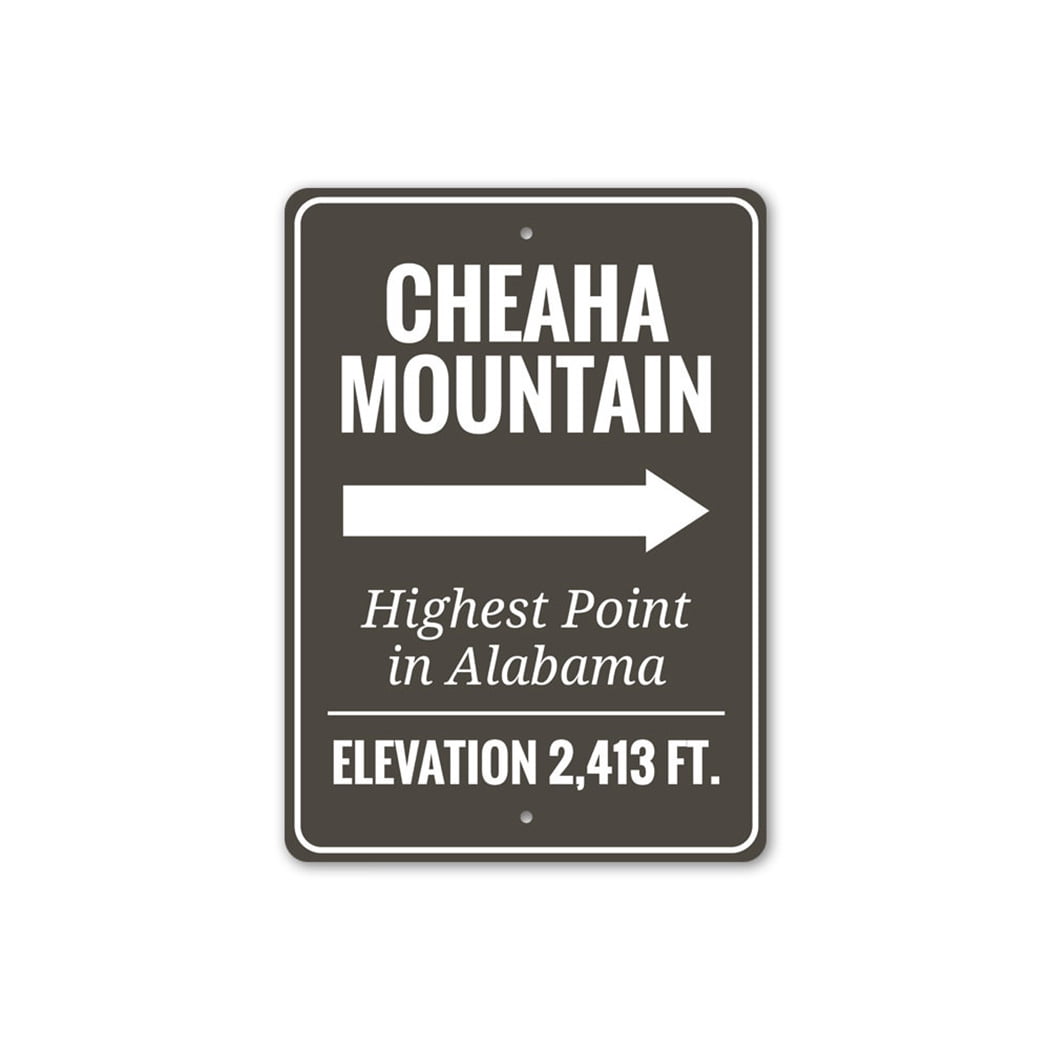 Cheaha Mountain Sign, Trail Arrow Sign, Mountain Hiker Guide Aluminum ...